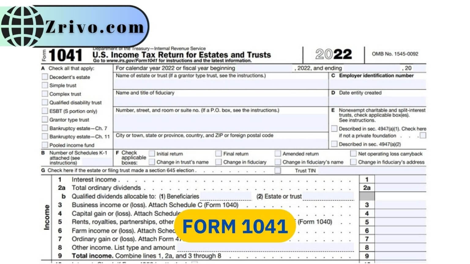 Form 1041 2025 - 2026