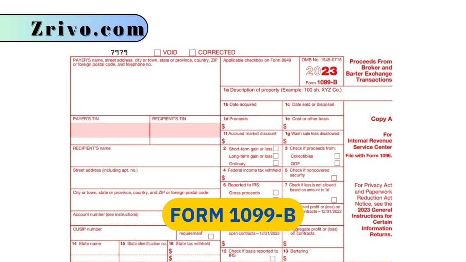 Form 1099-B 2025 - 2026