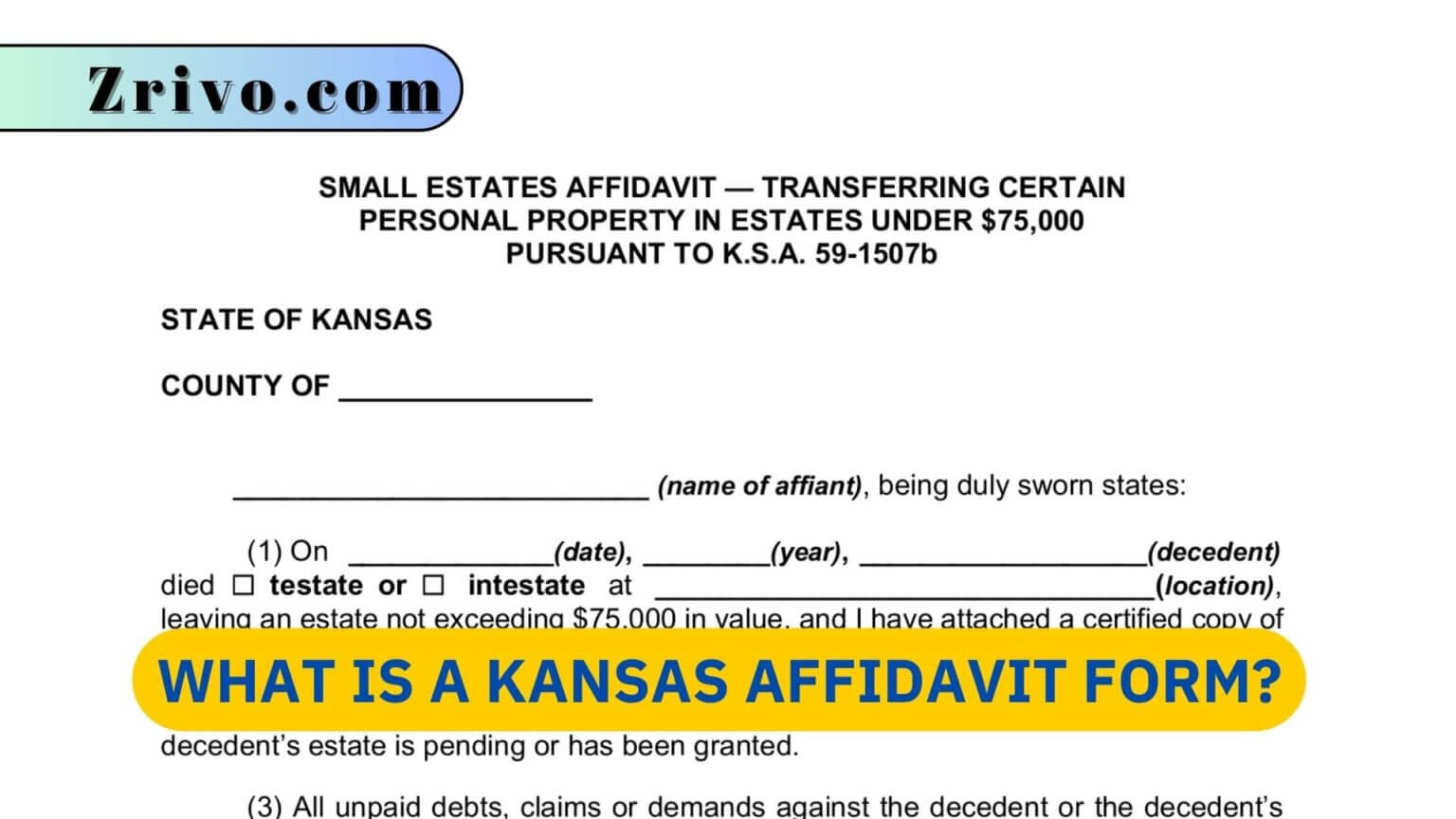What Is A Kansas Affidavit Form?