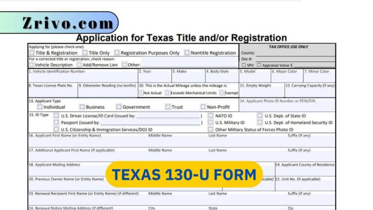 Texas 130-U Form 2025