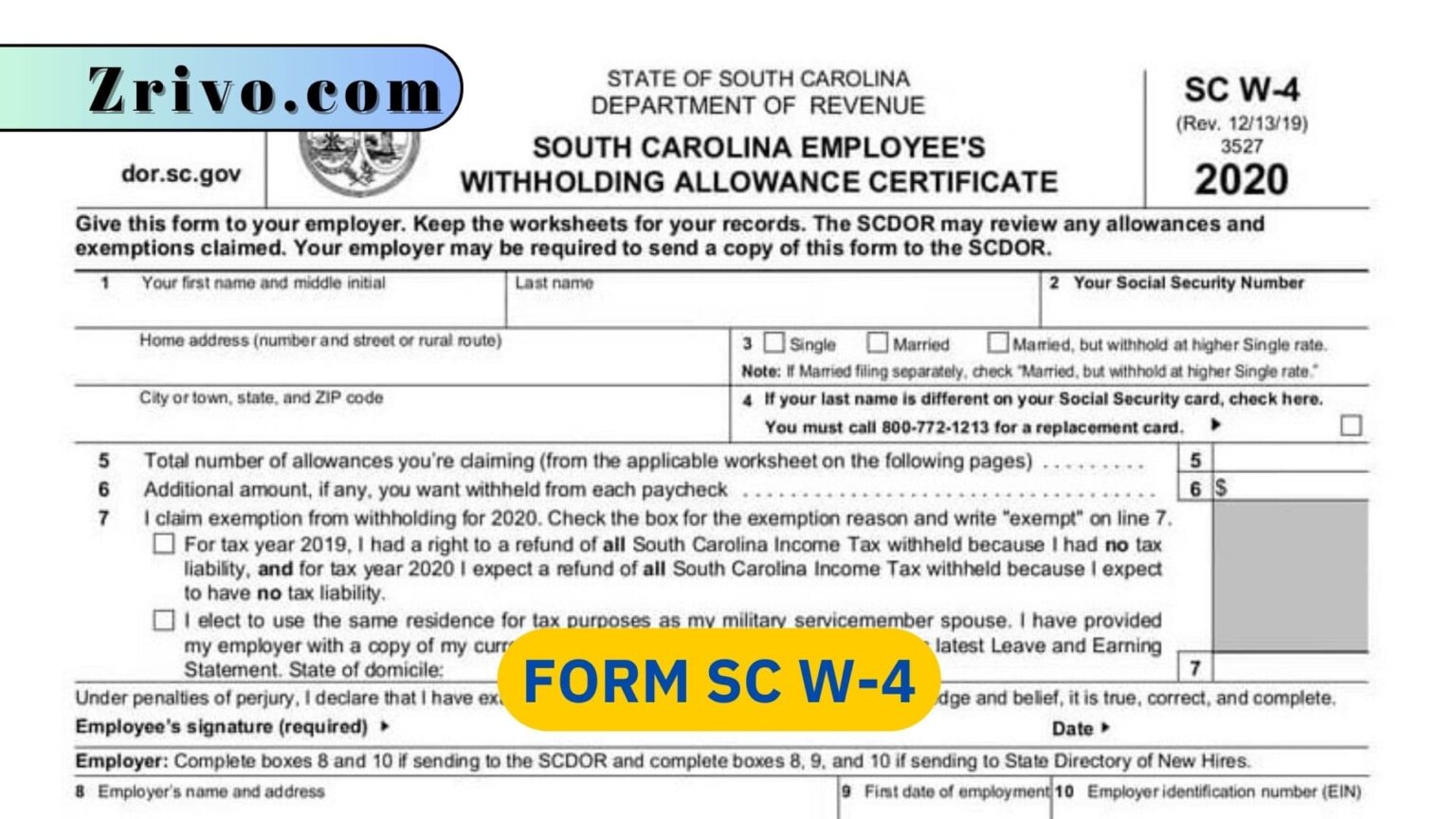 Form SC W-4 2025 - 2026