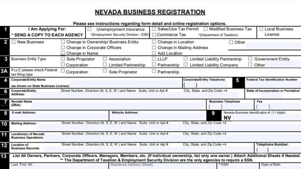 Nevada Business Registration