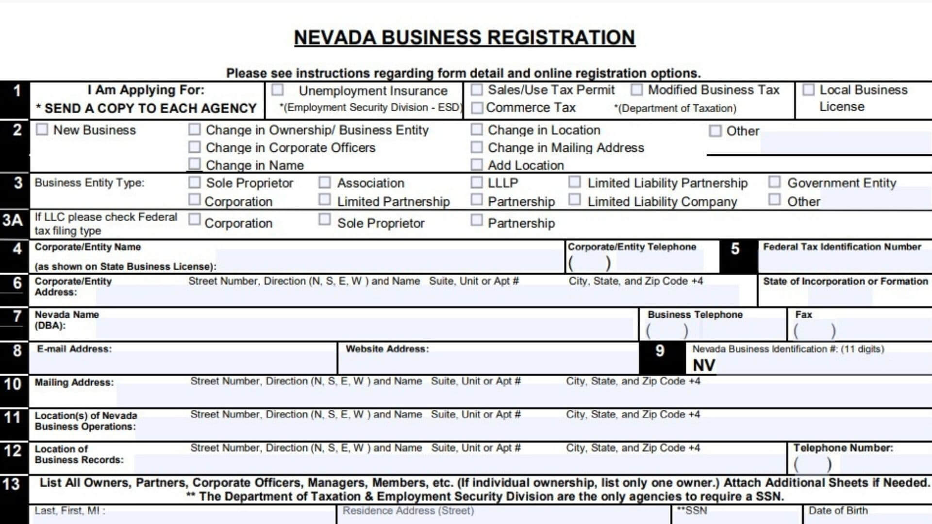 Nevada Business Registration