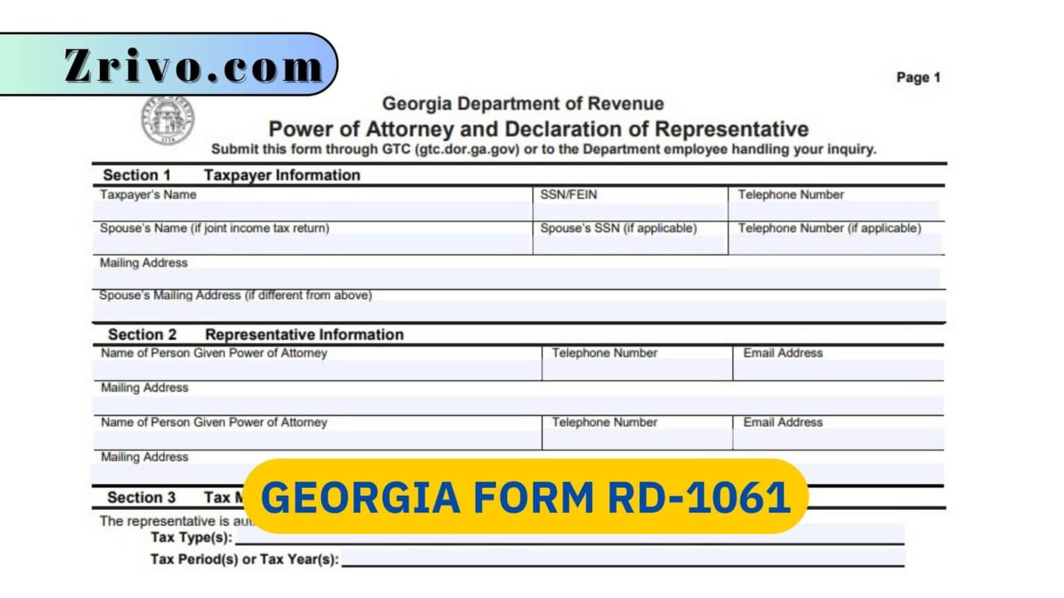Georgia Form RD-1061