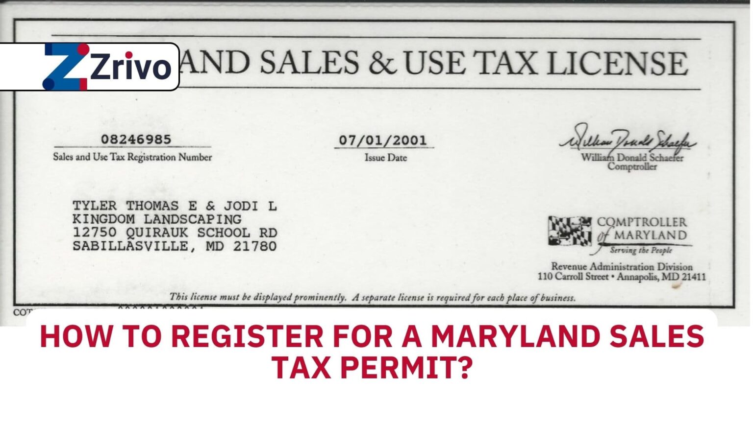 How To Register For A Maryland Sales Tax Permit?